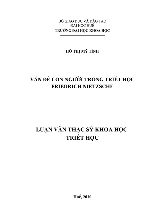 Van de Con Nguoi Trong Triet Hoc Friedrich Nietzsche | PDF