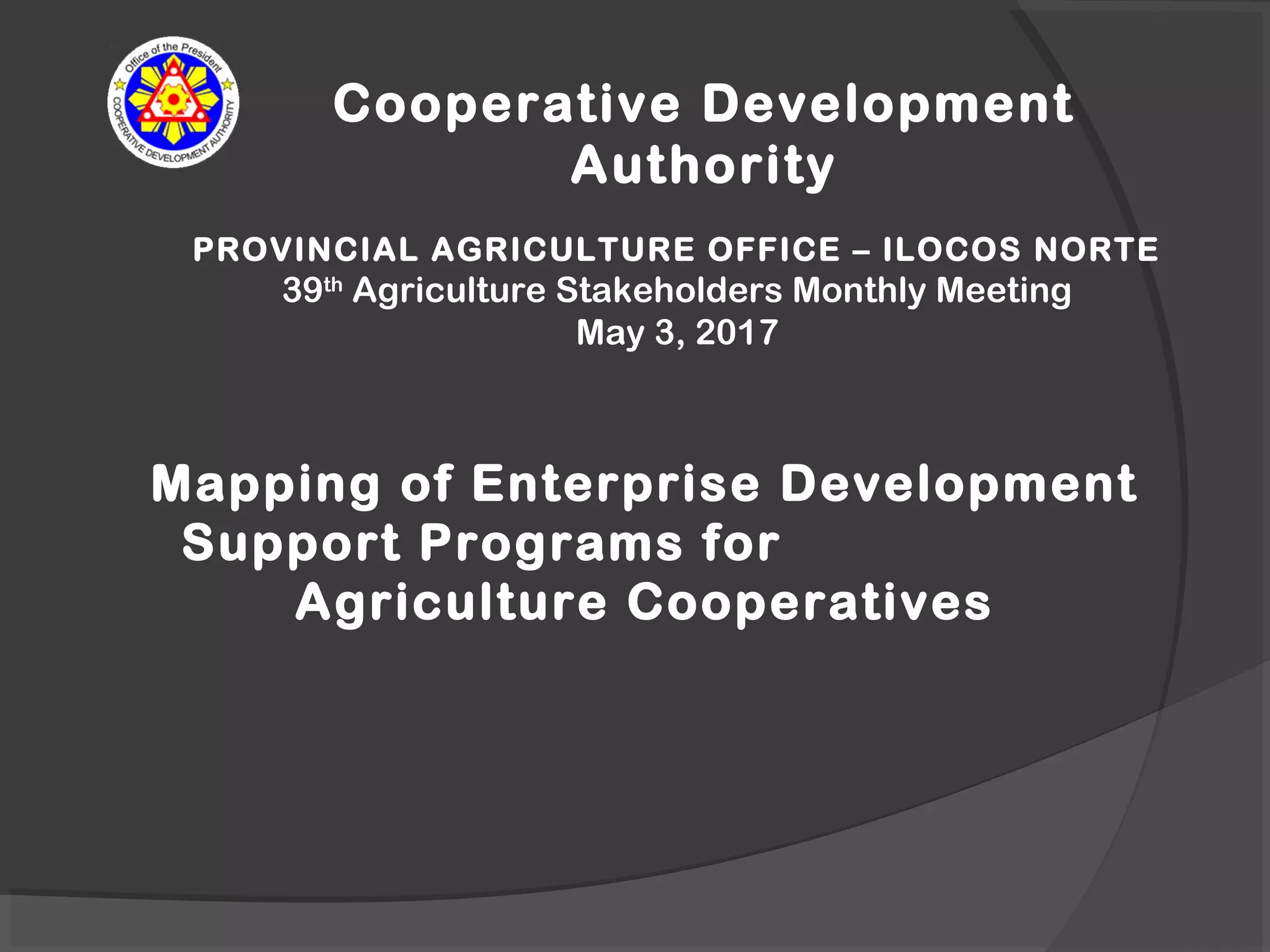 Mapping of Enterprise Development Support Programs for Agriculture ...