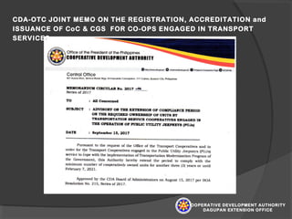 OTC CDA Joint Memo | PPT