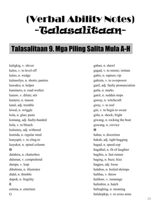Talasalitaan | PPT