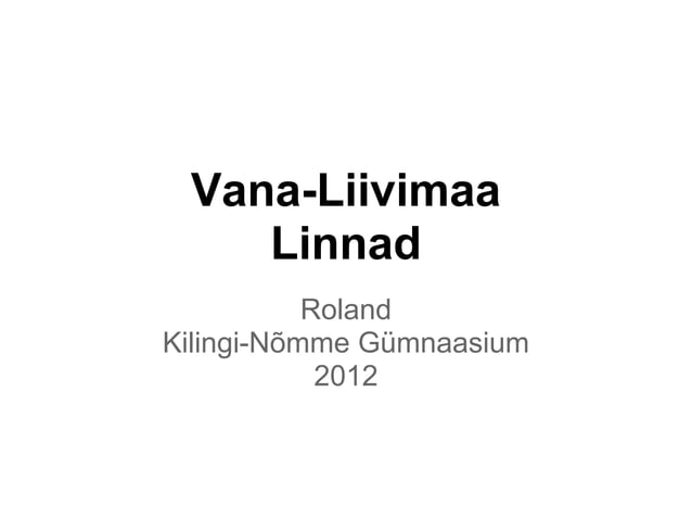 Vana liivimaa linnad (1) | PDF