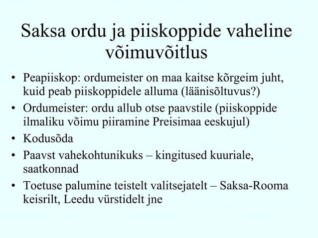 Vana Liivimaa valitsemine | PPT