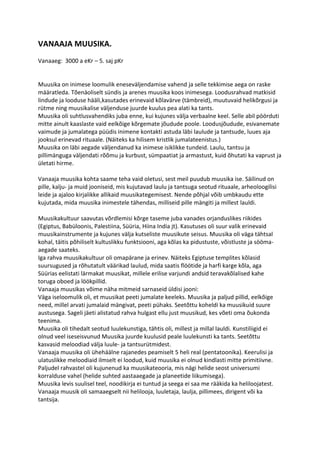 Vanaaja muusika | DOCX