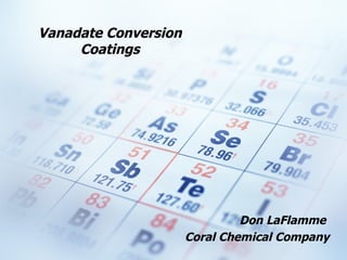Vanadate Conversion Coatings Paint Expo | PPT