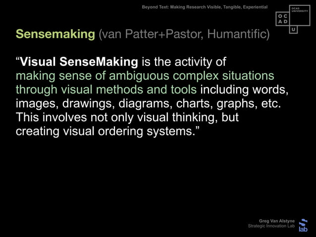 Beyond Text: Making Research Visible, Tangible, Experiential | PPT