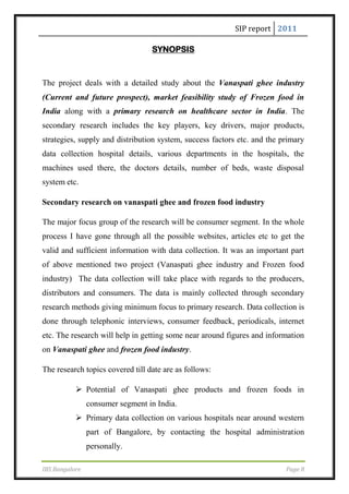 Vanaspati Ghee- A Industry Analysis | DOCX