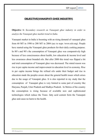 Vanaspati Ghee- A Industry Analysis | DOCX