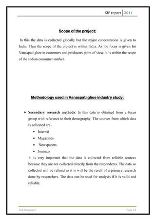 Vanaspati Ghee- A Industry Analysis | DOCX