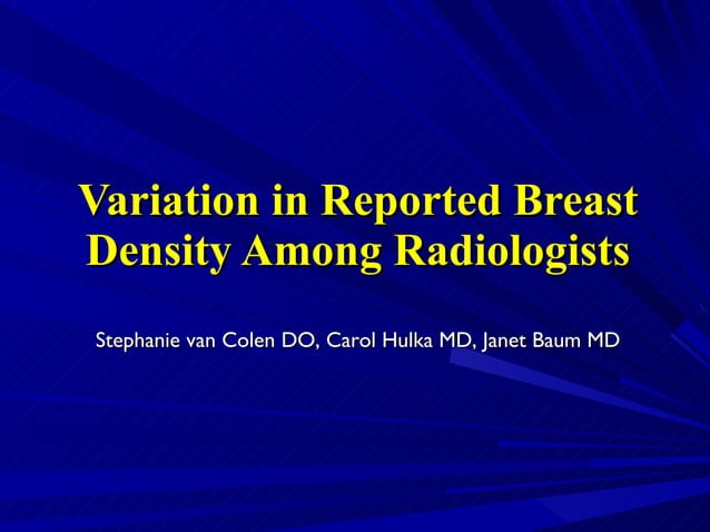 Van colen breast density 2 | PPT