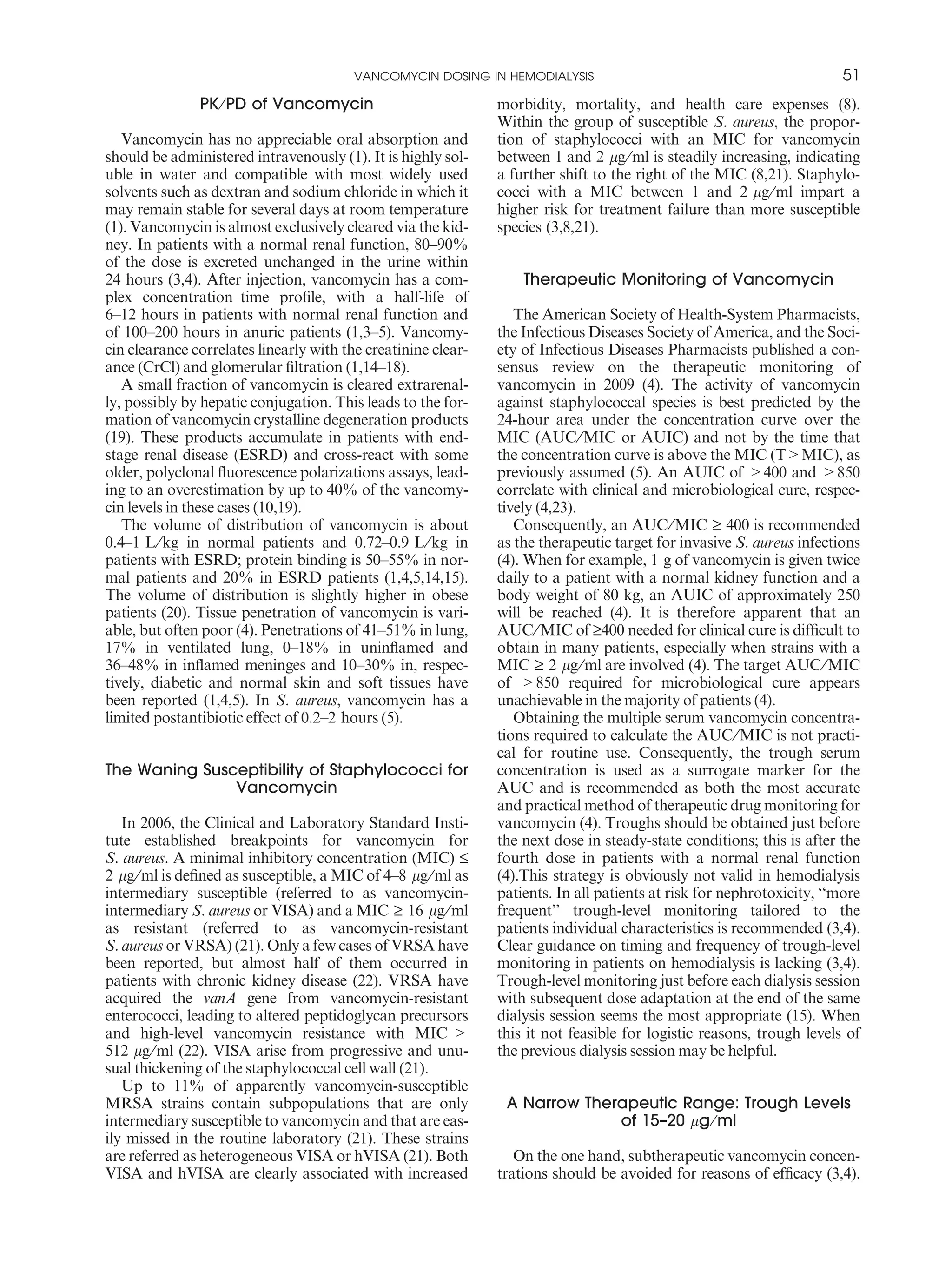 Vancomycin Dosing in Patients on Intermittent Hemodialysis | PDF