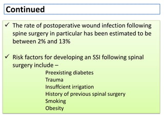 Vancomycin in spinal surgery Neurosurgery | PPTX