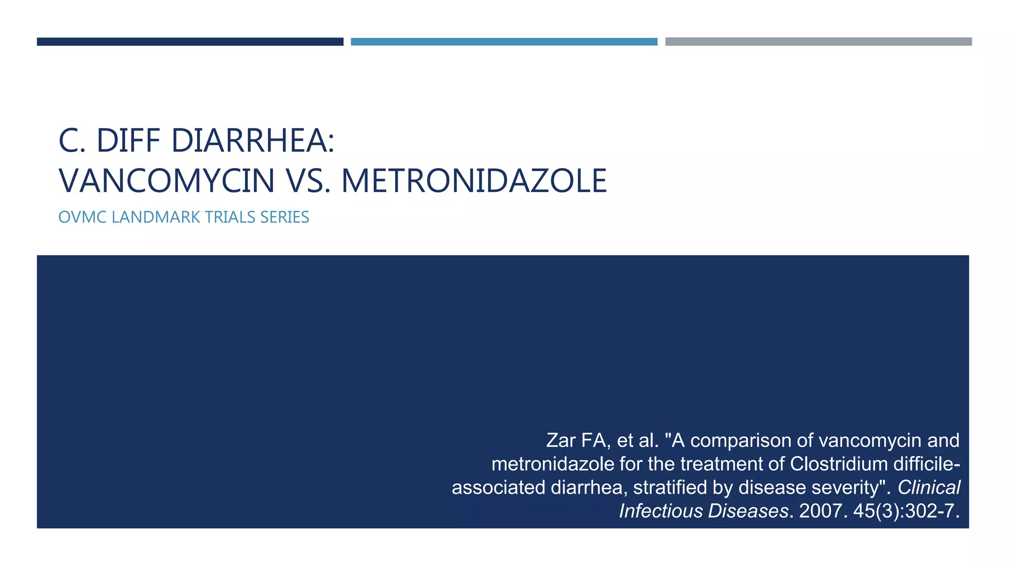 Vancomycin vs Metronidazole in C.Diff