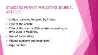 Vancourver style of referencing | PPTX