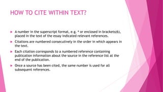 Vancourver style of referencing | PPTX