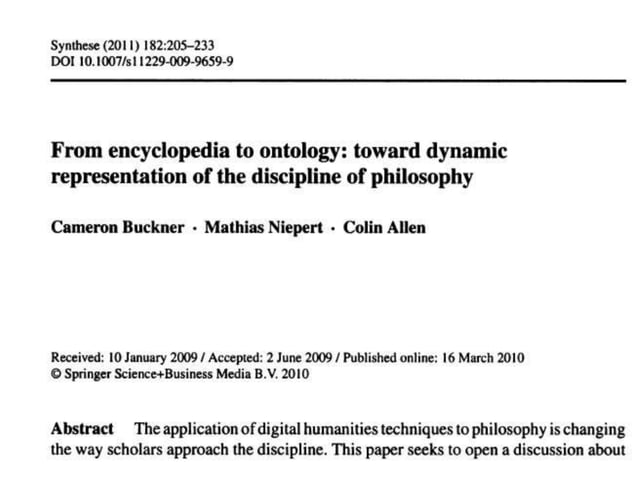 Towards an Ontology of Philosophy