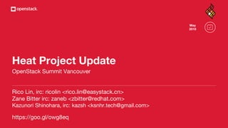 OpenInfra Summit - 2018 Vancouver - Heat project update | PPTX