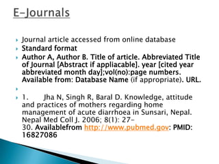 Vancouver method of reference | PPTX