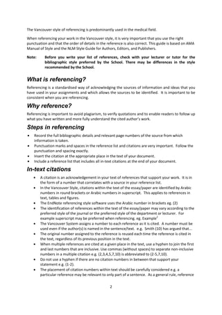 Vancouver referencing style | PDF