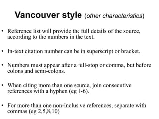 Vancouver referencing system | PPTX