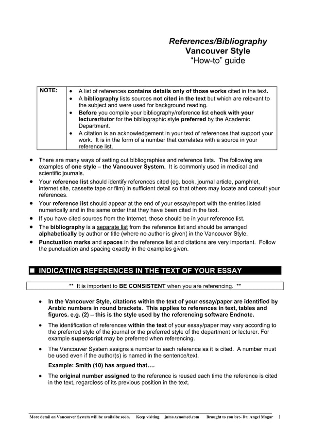 Vancouver style guidelines | PDF | Publishing Industry | Industries