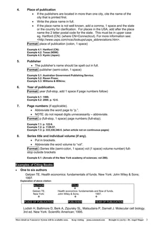 Vancouver style guidelines | PDF | Publishing Industry | Industries