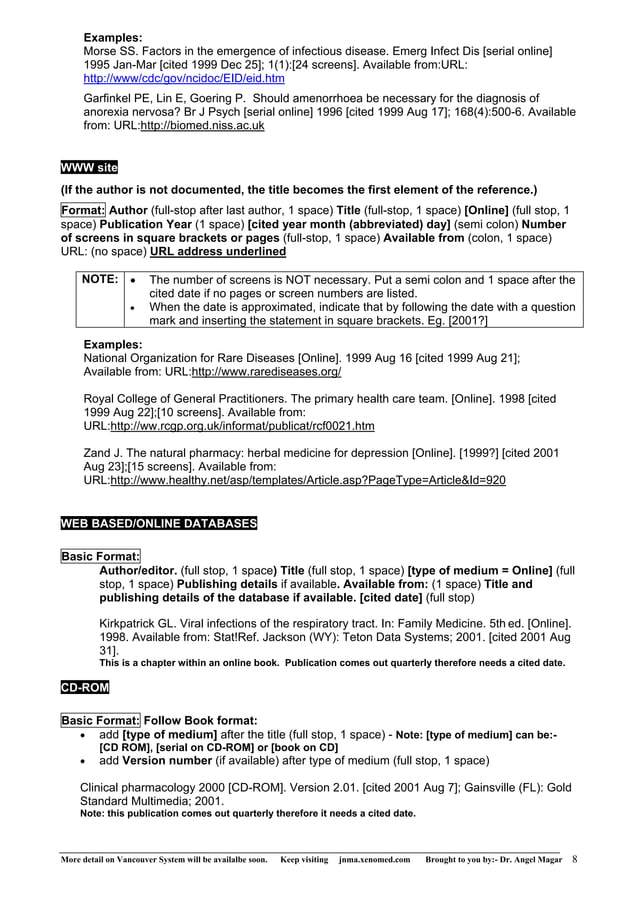 Vancouver style guidelines | PDF | Publishing Industry | Industries