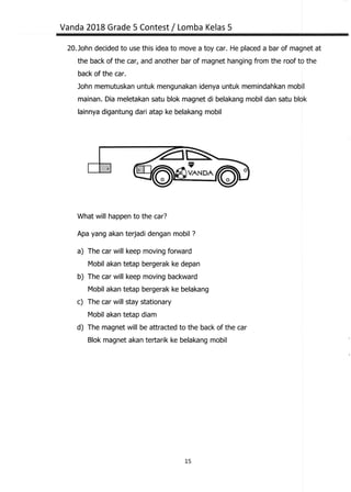 Vanda International Science Competition Primary Grade 5 | PDF