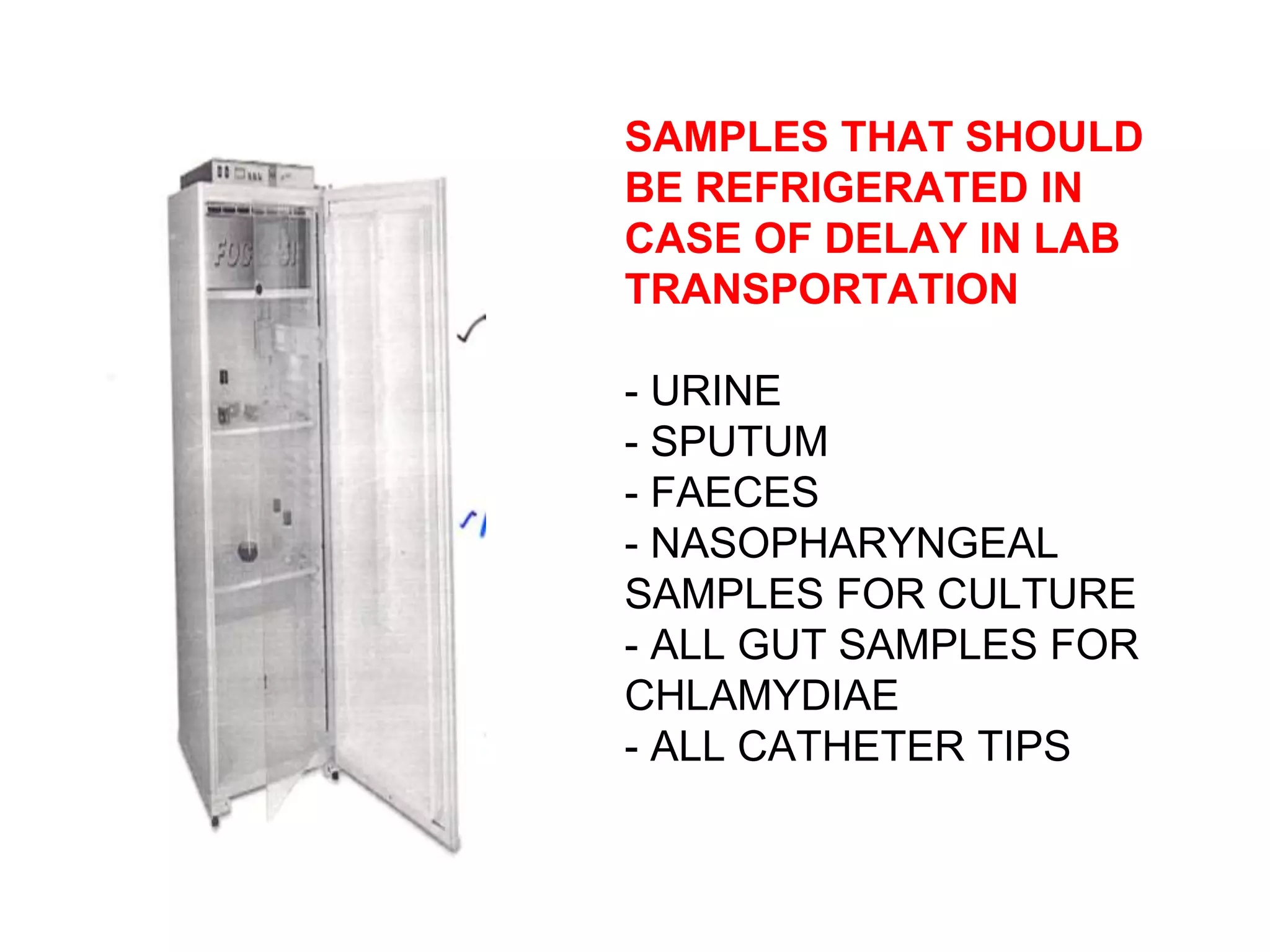 COLLECTION AND TRANSPORTATION OF CLINICAL SAMPLES | PPT