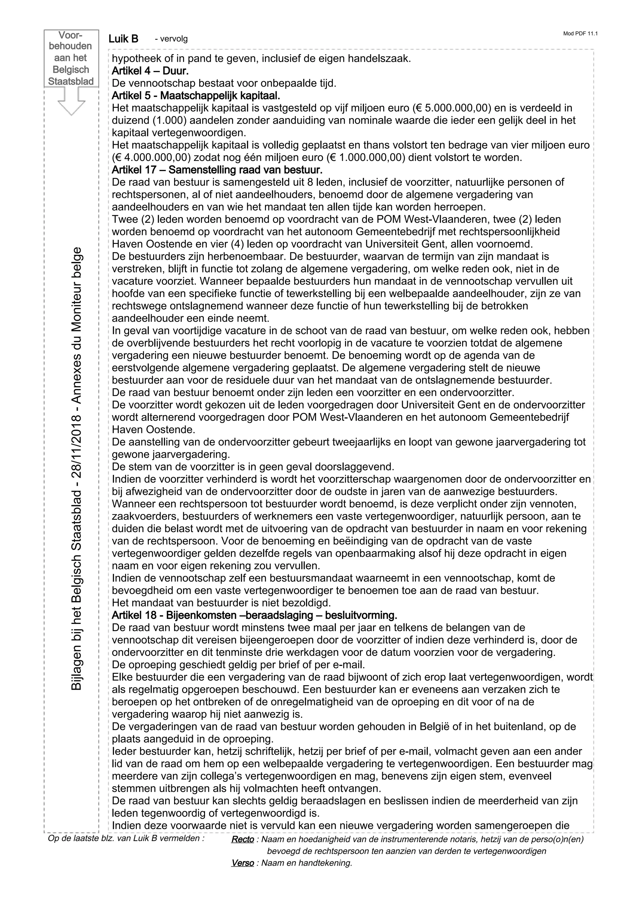 Vande Lanotte bestuurder van OSTEND SCIENCE PARK | PDF