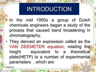 Vandeemeter equation | PPTX