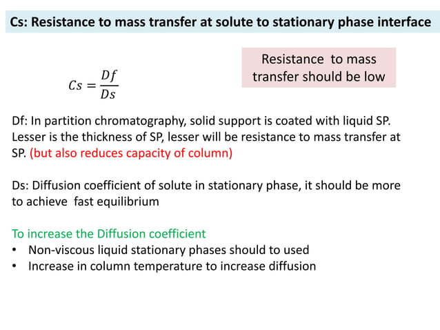 Van Deemter Equation Pptx Chemistry Science
