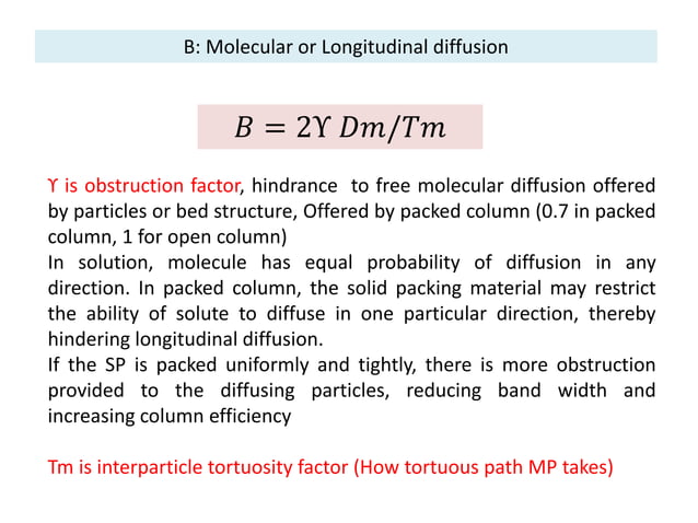 Van deemter equation | PPTX | Chemistry | Science