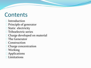 electrostatic Van de graaff generator | PPTX