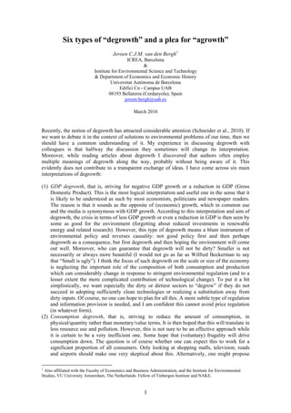 Six types of “degrowth” and a plea for “agrowth” | PDF