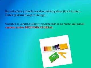Vandens taršos bioindikatoriai | PPTX