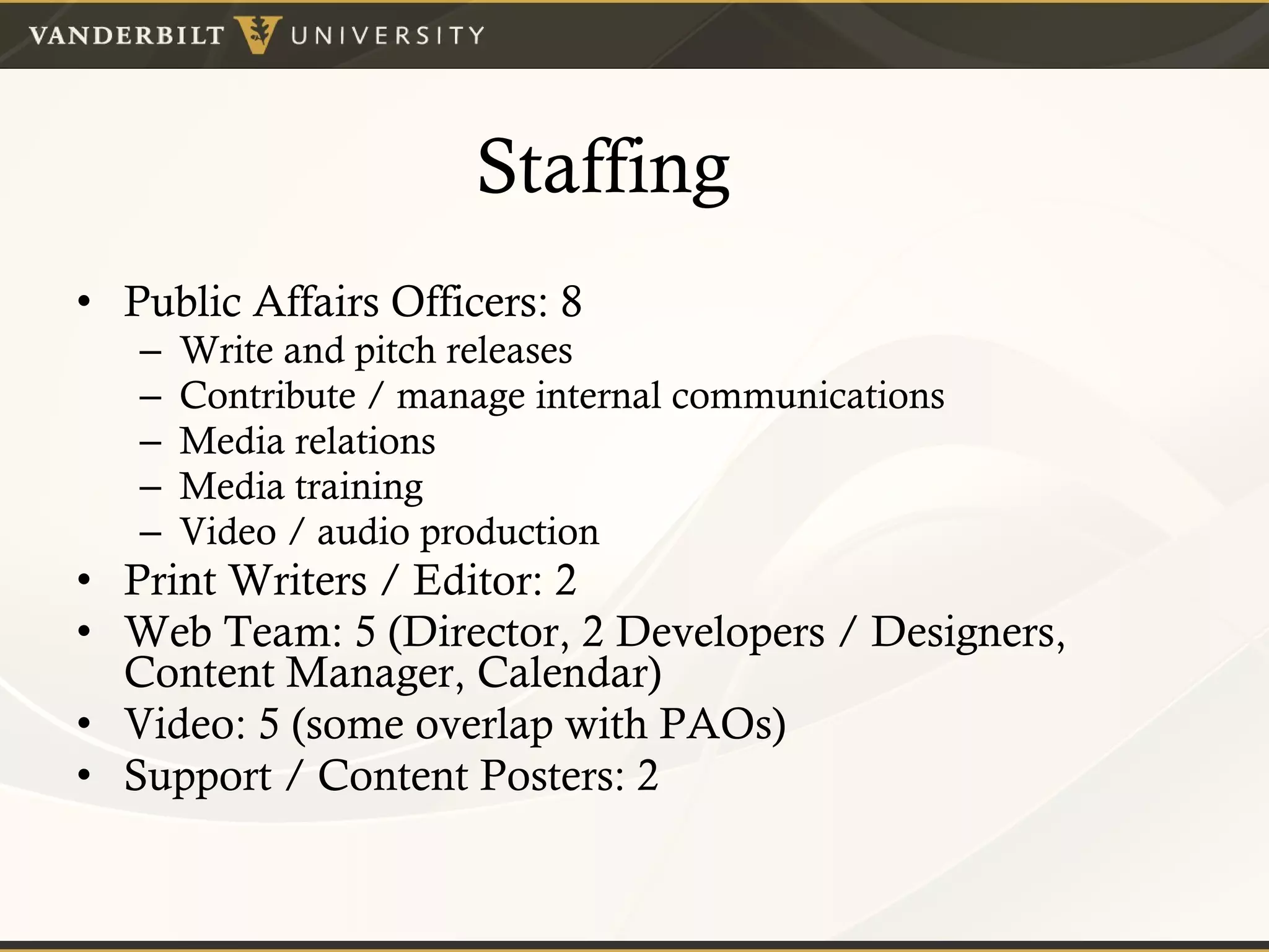 Vanderbilt newsroom structure | PPT
