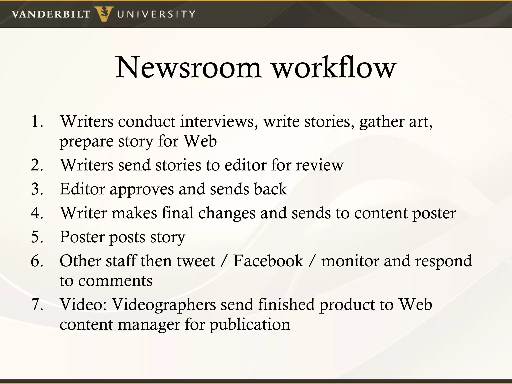 Vanderbilt newsroom structure | PPT