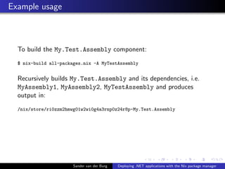 Deploying .NET applications with the Nix package manager | PPT | Free ...