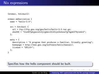 Deploying .NET applications with the Nix package manager | PPT