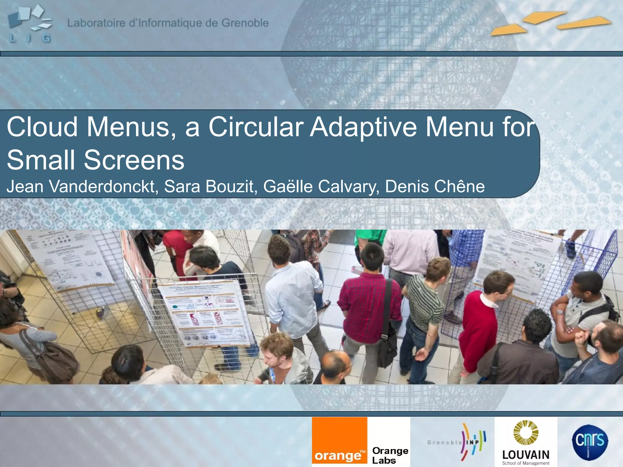 Cloud Menus, a Circular Adaptive Menu for Small Screens | PPT