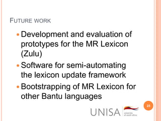 Towards the implementation of a refined data model for a Zulu machine ...
