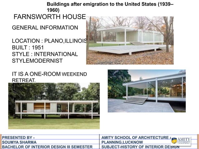 LUDWIG MIES VAN DER ROHE - WORK AND PHILOSOPHY | PPTX