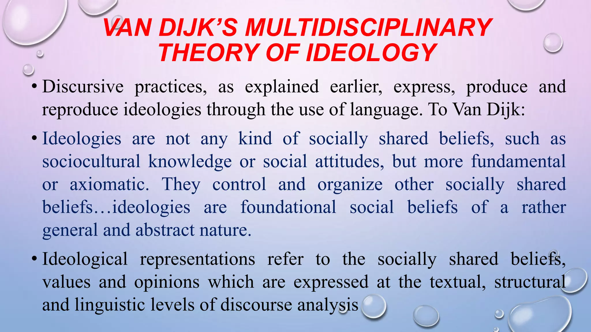 van Dijk's interdisciplinary theory of ideology.pptx
