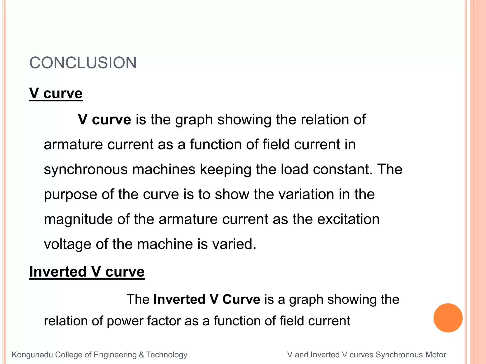 V and inverted v curves of synchronous motor | PPTX