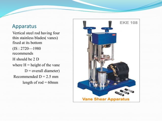 Vane shear test | PPTX | Geology | Science