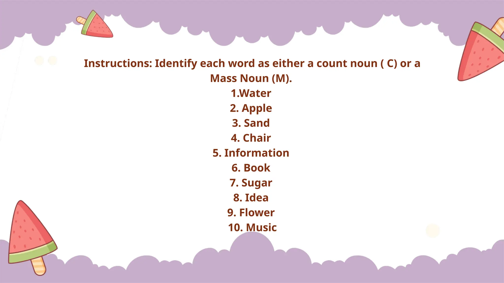 Mass Noun and Count Noun (for Grade 6 Pupils) | PPTX