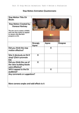 Vanessa questionnaire | PDF