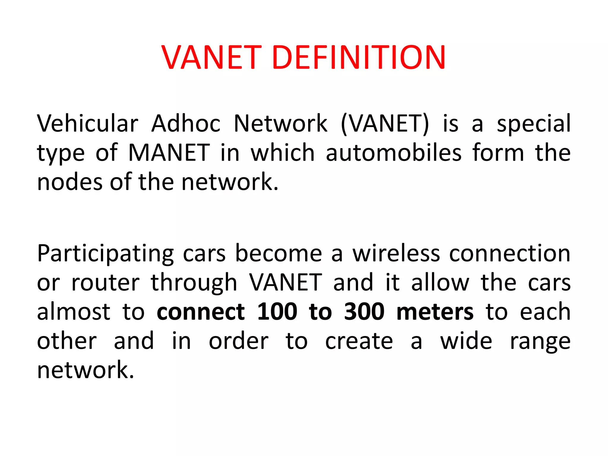 VANET in Mobile Computing | PPTX | Computer Networking | Computing
