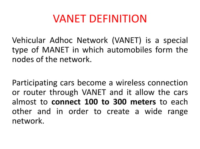 VANET in Mobile Computing | PPTX | Computer Networking | Computing