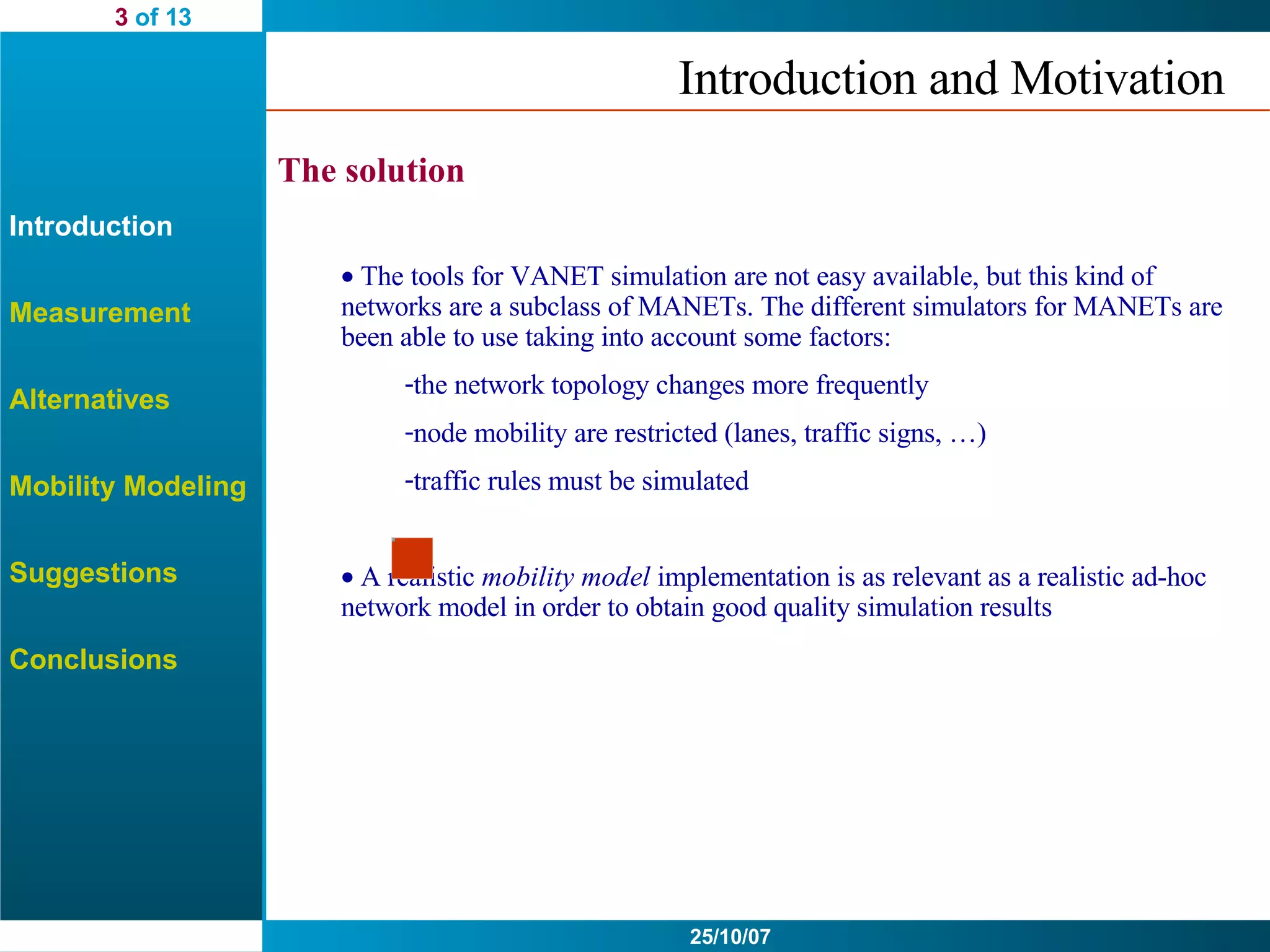 VANET Simulation - Jamal Toutouh | PPT | Computer Networking | Computing